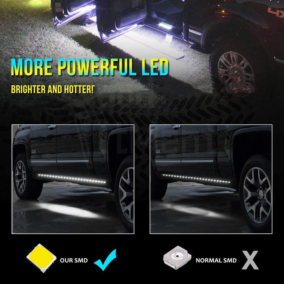 2X 60" Truck LED Running Board Light Side Step Strip Bar White Amber ...