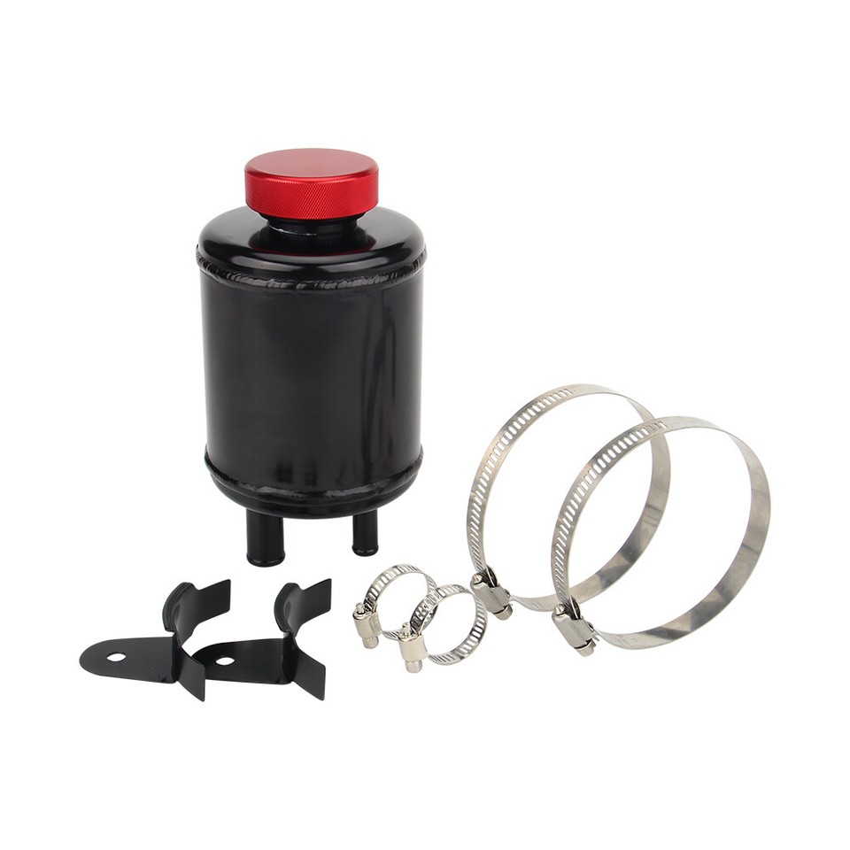 Universal Aluminum Racing Power Steering Fluid Reservoir Tank w/ Clamps ...