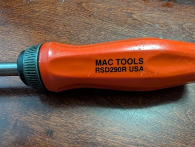 Mac Tools Magnetic Ratcheting Screwdriver RSD290R Made In USA | eBay