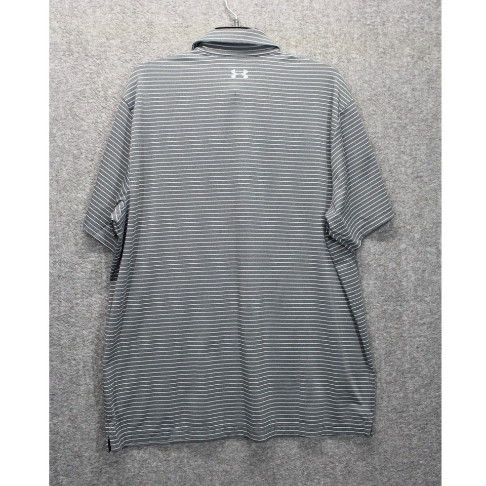 Under Armour Polo Mens XL Gray Stripes Performance United States Secret ...