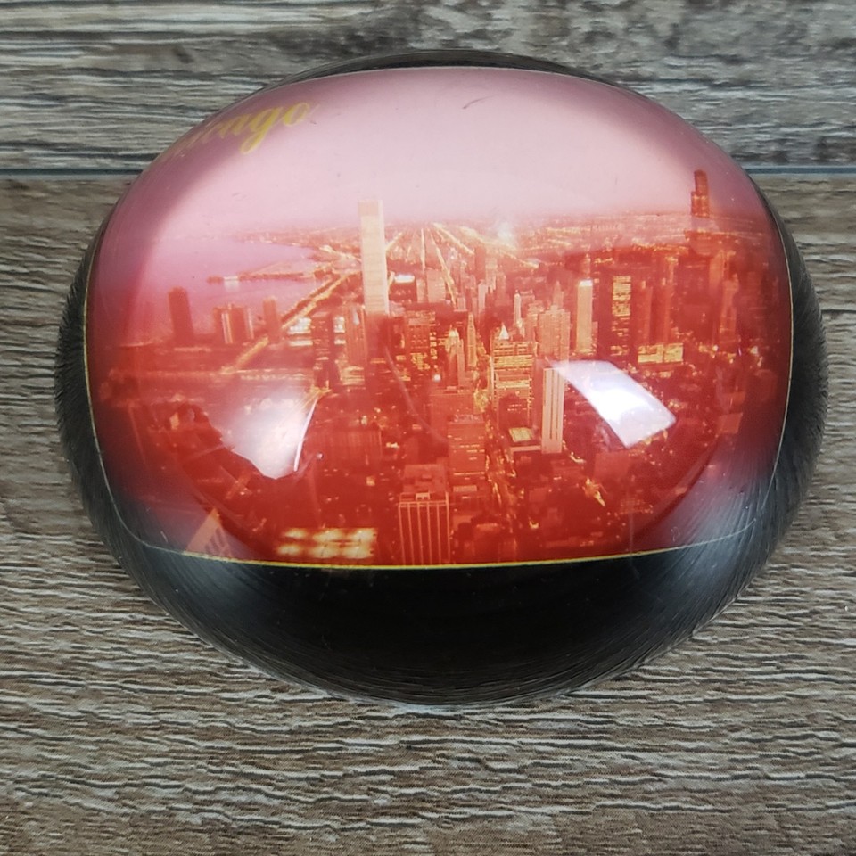 VTG Acrylium Resin Chicago Paperweight City Landscape Photo Resin ...