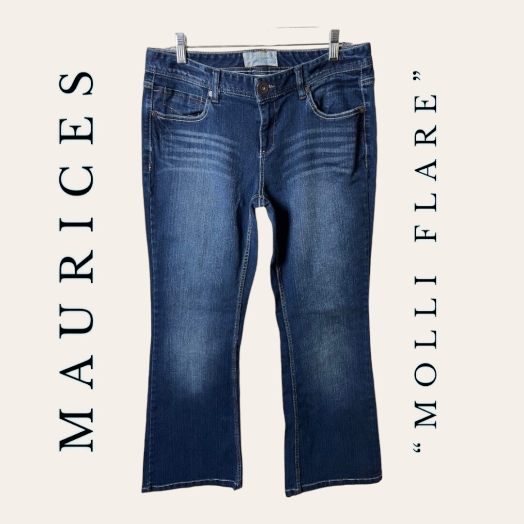 MAURICES DENIM JEANS MOLLI FLARE STYLE MEDIUM WASH SI… - Gem