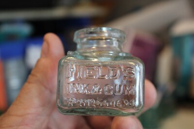 Antique, 2'', Ice Blue, FIELD'S INK & GUM, Ink Well, Item A - 5325 | eBay
