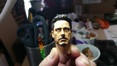 Custom Hand Painted 1/6 scale MCU Tony Stark head sculpt Fit 12 inch ...
