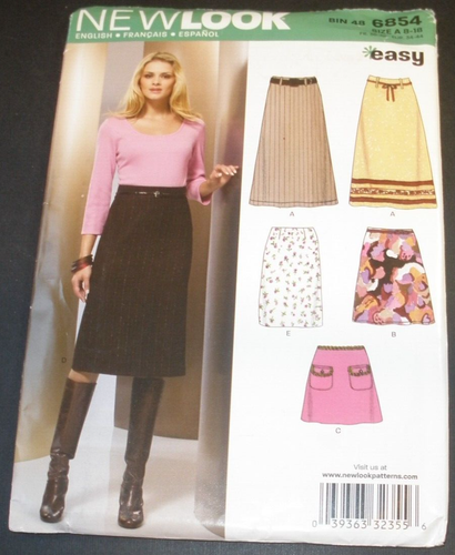 New Look Sewing Pattern 6854 Womens Skirt 3 Lengths 5 Styles Sz 8-18 ...