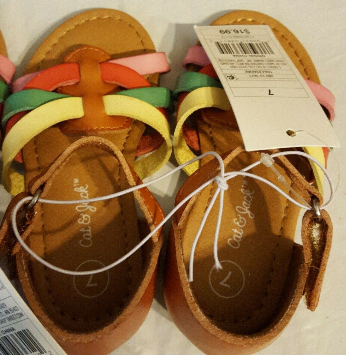 Little Girls Tan/Leonore Sandals Cat & Jack Size 7 & 8 | eBay