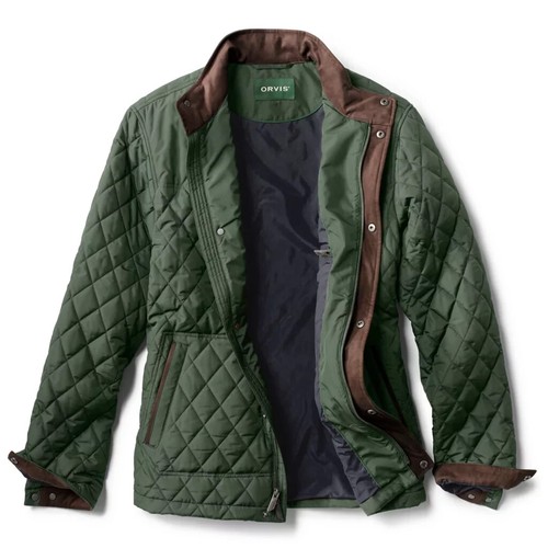 ORVIS RT7 QUILTED JACKET ,SIZE LARGE COLOR IS DARK GREEN LIST $198 NEW ...