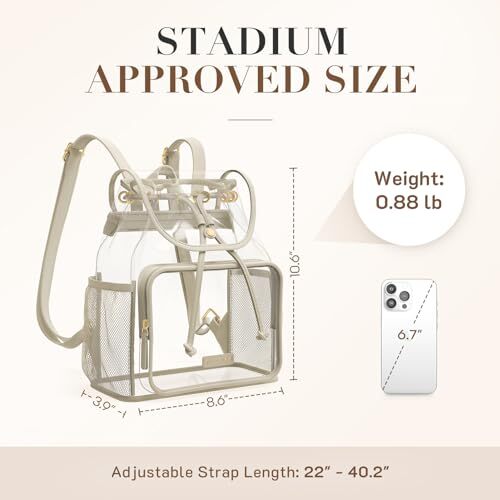 Clear Backpack for Stadium Events, Thick PVC Mini Clear Bag Stadium ...