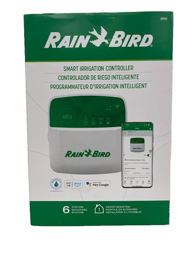 Rain Bird Smart Irrigation Controller ARC6 6-Zone App Based WiFi Voice ...