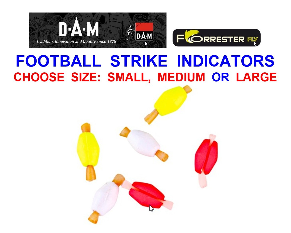 DAM FORRESTER FLY FOOTBALL STRIKE INDICATORS FOR TROUT FLY ROD REEL ...