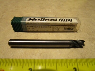 HELICAL HSVR-S-40250-R-3, 1/4 X 3/8 LOC 4F, .020" RAD, 2-1/4 OAL ...