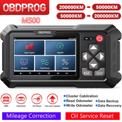 OBDPROG M500 Mileage Adjustment Oil Reset Odometer Correction Tool OBD2 ...
