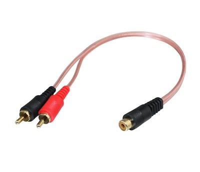 10Pcs Y Cable One RCA Female To Two RCA Male Adapter Car Audio Cable Y ...