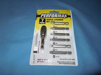 Performax 7 Piece Quick Change Bit Set Bit Set NEW | eBay