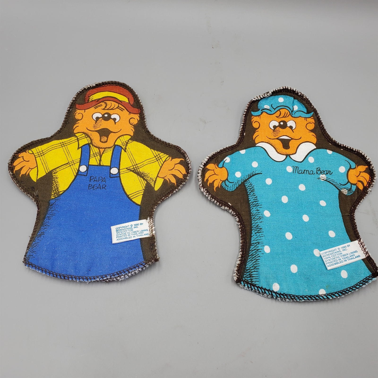 Vintage Berenstain Bears Mama Papa Bear Hand Puppets Cloth for Children ...