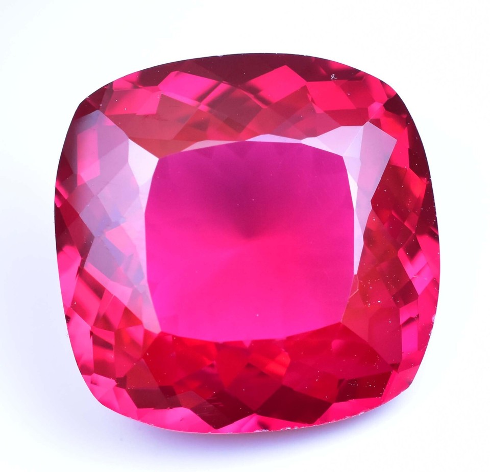 Flawless Natural Mogok Pink-Red Ruby 57.15 Ct Cushion Certified Loose ...