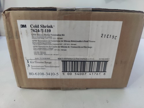 NEW 3M 7624-T-110 Cold Shrink Cable 3/C Termination Kit 5-15kV QT-III ...