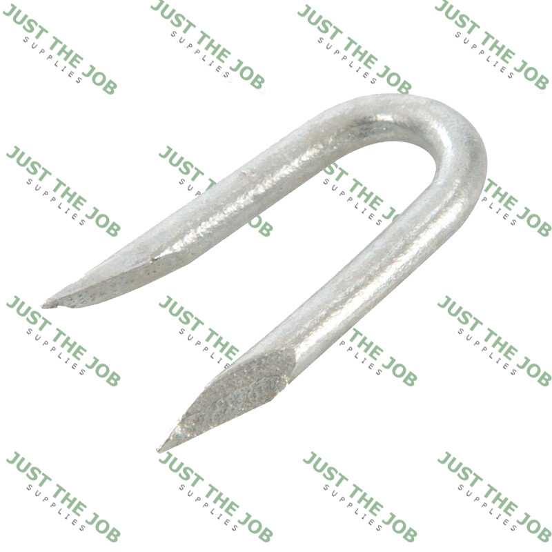 Galvanised U Nails - Presser Point Staples Fencing Post Wire Mesh 20/25 ...