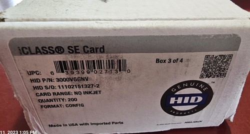 HID 3000VGGNV 3000 iCLASS SE Smart Cards 2K Bits - Unprogrammed (Pack of 97) | eBay