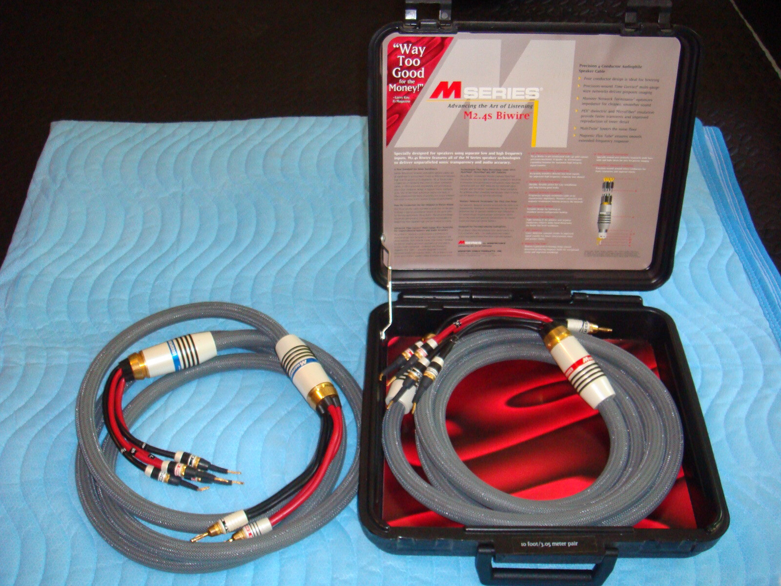 Monster Cable M Series M2.4s Bi-wire Speaker Cable 10 Feet Vintage Gold ...