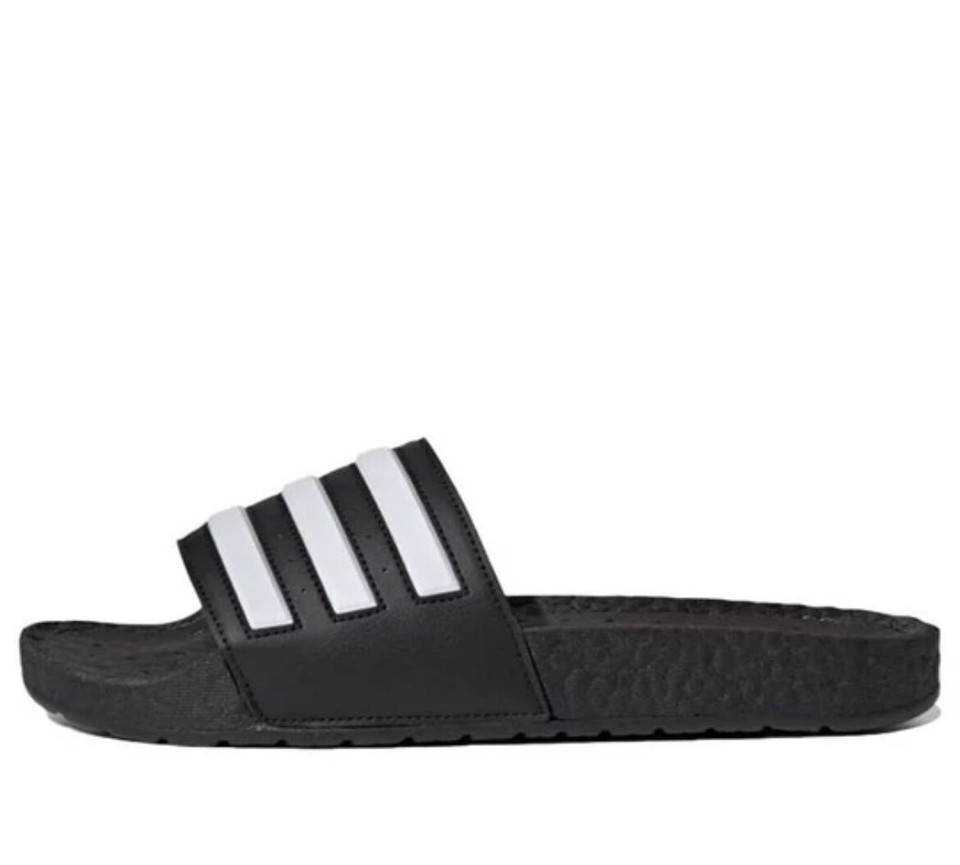 adidas Adilette Boost Slides 'Black White Stripes' 'white black stripes ...
