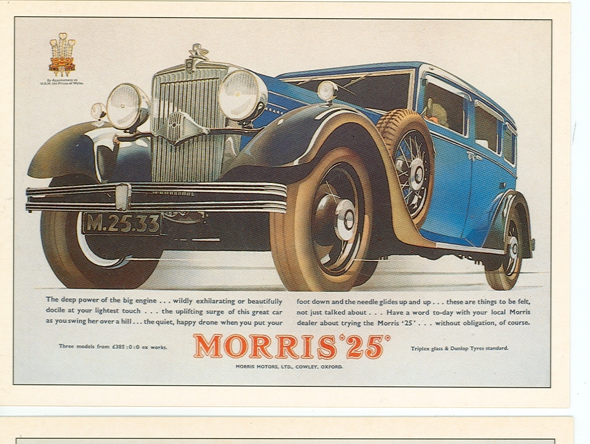 MORRIS 1925-MORRIS MOTORS LTD-ADVERTISING-CAR-REPRO-4"X6"(DV-378*) | eBay