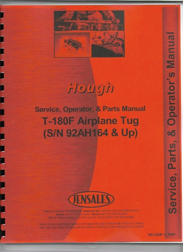 Hough T-180F Paymover Service Operators Manual Parts Catalog Airplane ...