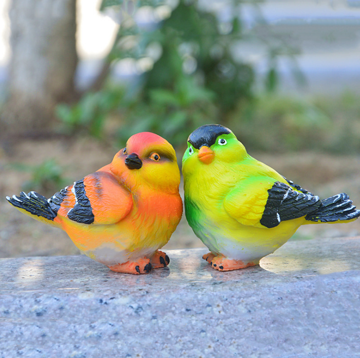 Resin LOVE Birds Statue Figurine Miniature Animal Model Home Garden ...