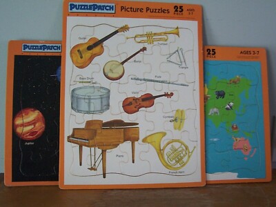 3 - 1992 PUZZLE PATCH 25 PIECE TRAY PICTURE PUZZLES - PLANETS ...