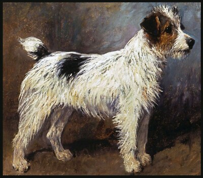 Rough-coated Jack Russell Terrier Fridge Magnet. Vintage Victorian ...