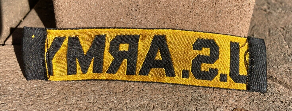 Vietnam War US ARMY Military Black Gold Yellow Uniform Name Tape Tag ...