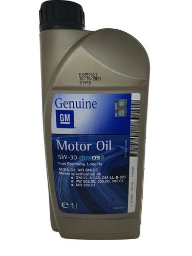 1L 1 Liter ORIGINAL 93165690 Opel GM Motoröl Öl 5W30 5W-30 Dexos2 ...