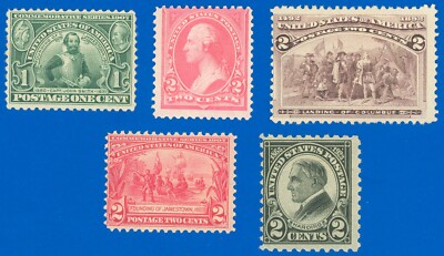 US SCOTT #231, 248, 328-29, 612, Jamestown Has Thin, SCV $127.50! | eBay