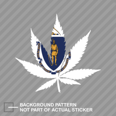 Massachusetts Flag Weed Marijuana Leaf Sticker Decal Vinyl 420 hemp | eBay