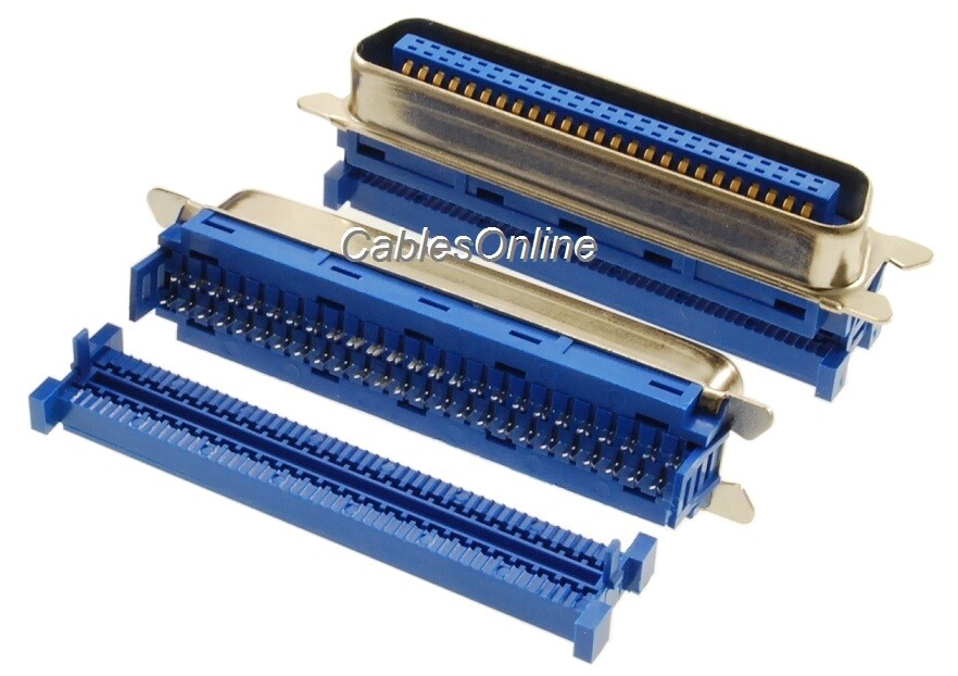 2-Pack Centronics 50-Pin IDC Type Male CN50 Crimp Connector for Ribbon ...