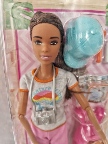 Barbie Hiking Doll Asha Brunette Poseable with Puppy Accessories ...