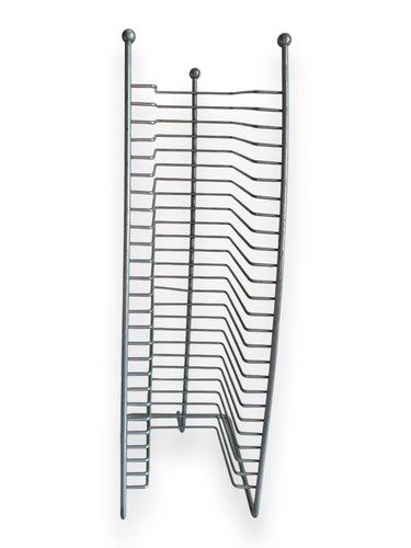 Vintage CD Rack / Shelf - Holds 25 CDs Metal Wire Freestanding Storage ...