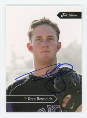 SIGNED BASEBALL CARD AUTO COLORADO ROCKIES GREG REYNOLDS JUST ROOKIES ...