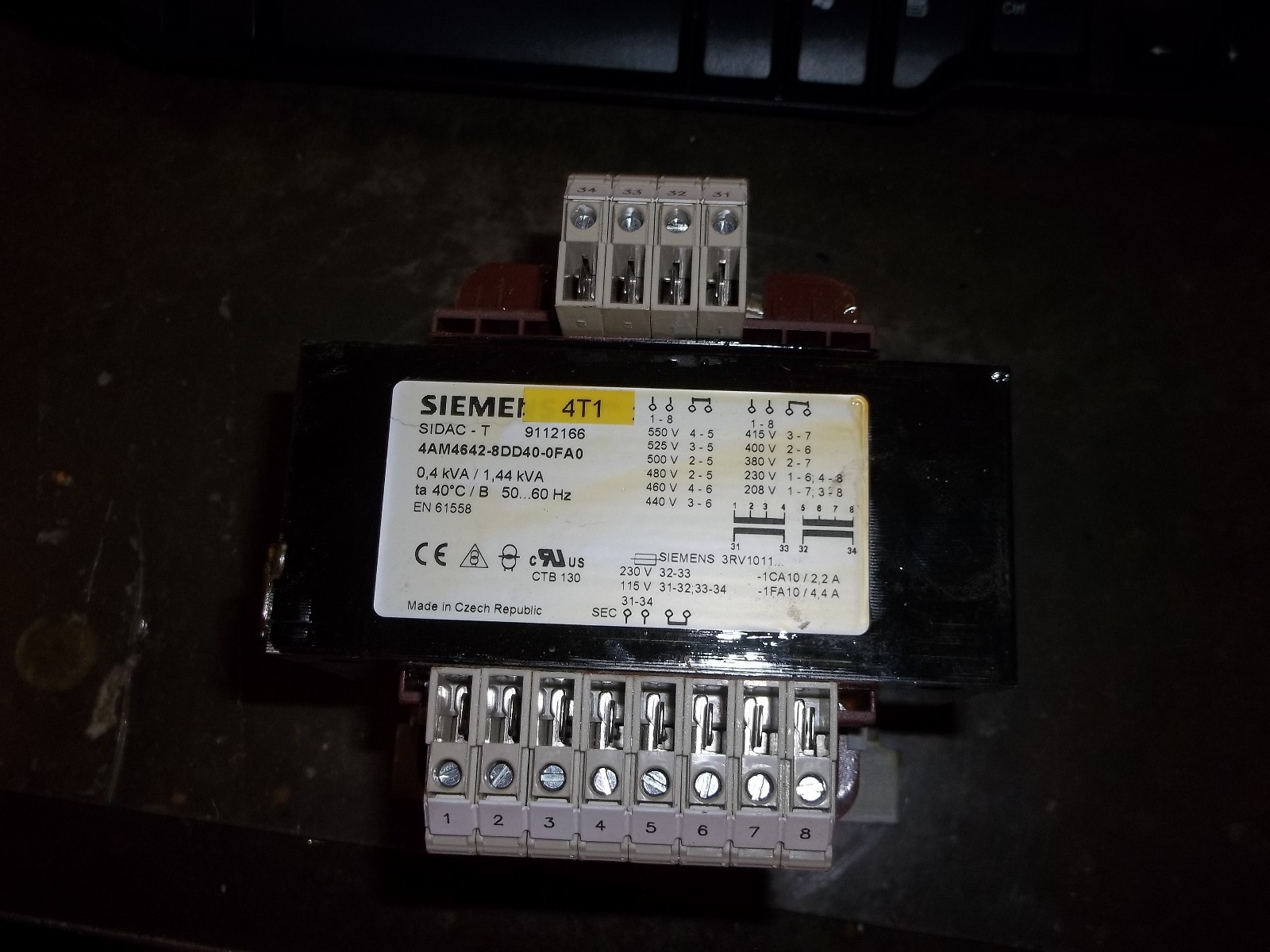 SIEMENS 4AM4642-8DD40-0FA0 SIDAC-T TRANSFORMER 0,4 KVA/1.444KVA 50/60HZ ...