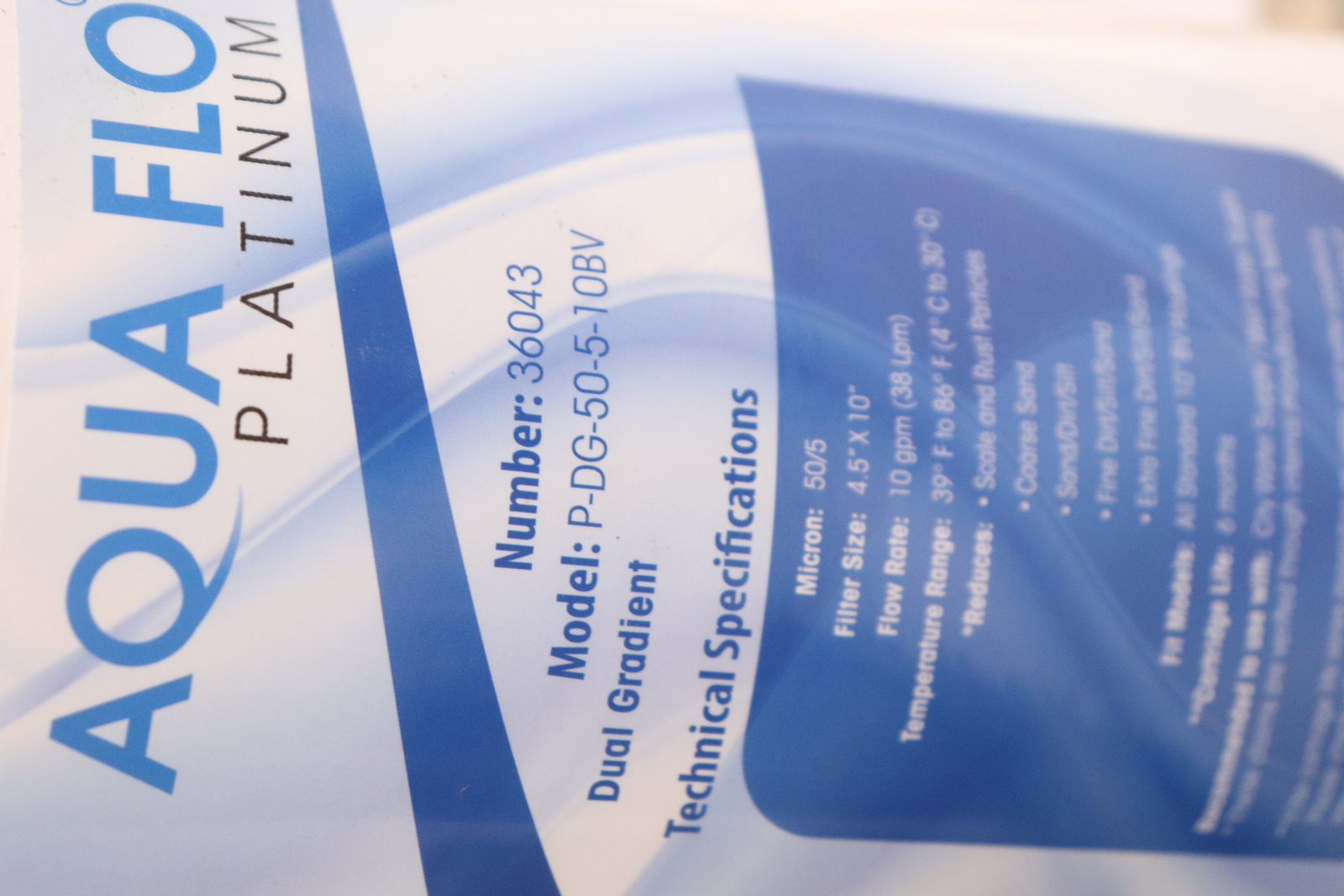 Aqua Flo Replacement Sediment Water Filter Cartridge 4.5" x 10" P-DG-50 ...