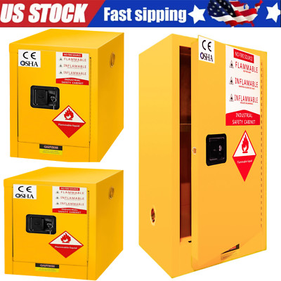 12Gal/16Gal/20Gal Safety Storage Cabinet Yellow Flammable Welded Bin ...