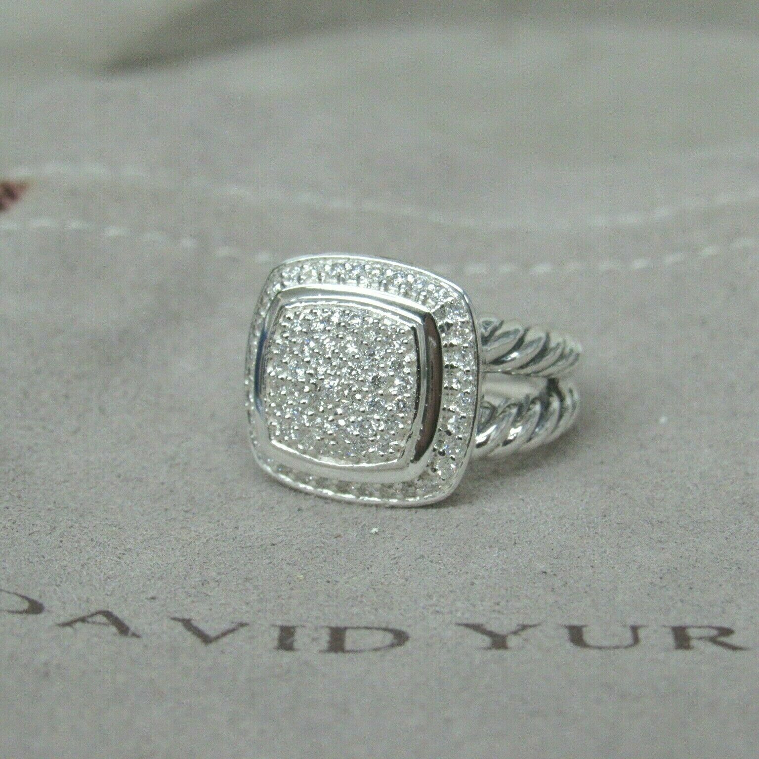 David Yurman Albion 11mm Pave Diamond Ring Size 9 - Gem