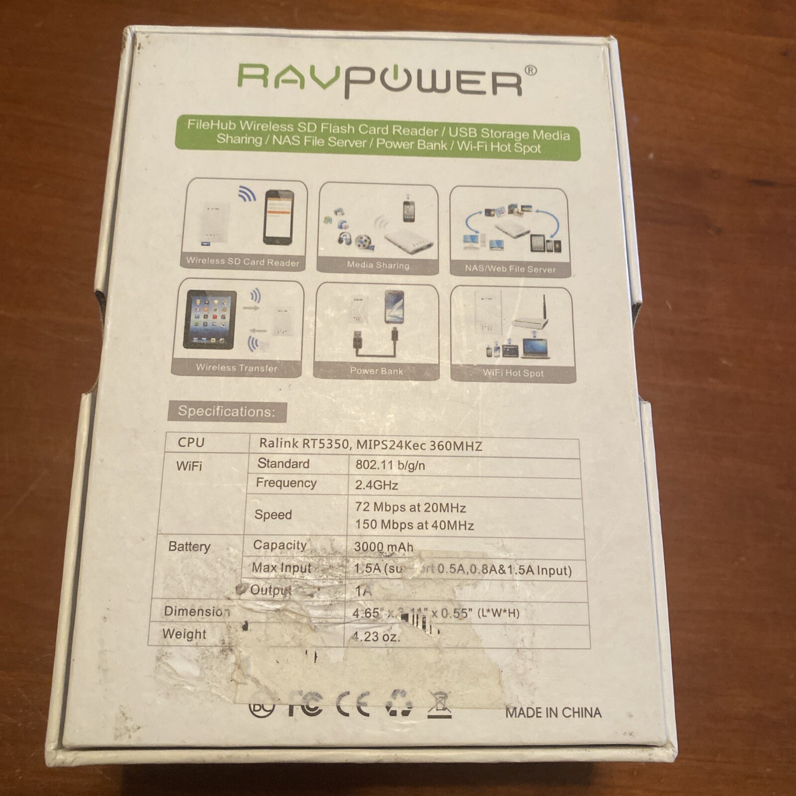 RAVPower+RP-WD01+Wireless+WiFi-Disk+%26+Built-in+3000mAh+Li-Polymer ...