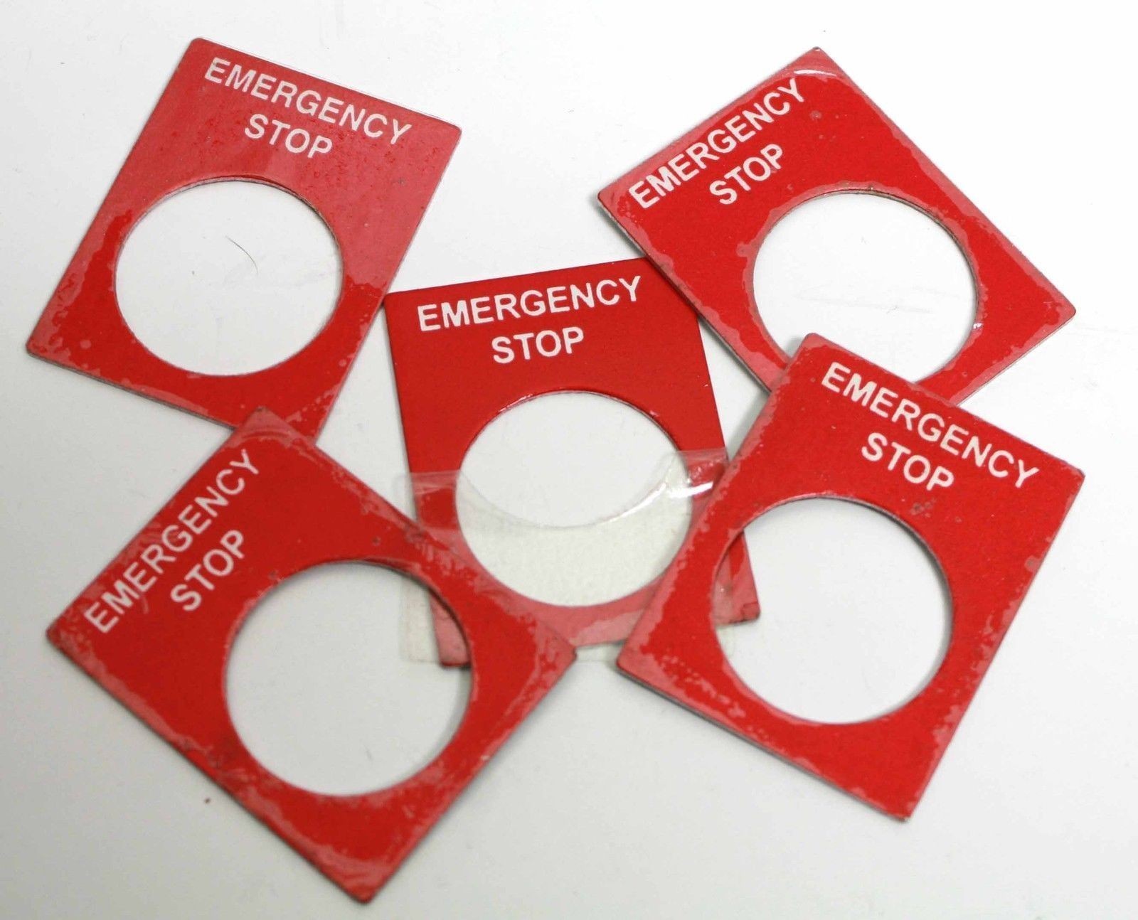 EMERGENCY STOP Legend Plate Aluminum Label 22.5 mm 0.886" | eBay