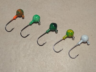 1/4 Oz Super-Glo Ice Fishing Jigs 5pk Walleye, Bass, Pan Fish | eBay