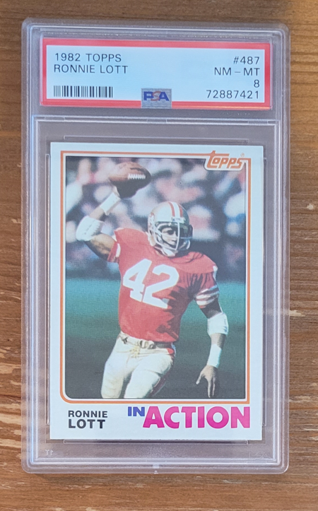 1982 Topps #487 Ronnie Lott In Action Rookie PSA 8 San Francisco 49ers ...
