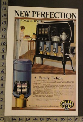 1919 NEW PERFECTION KITCHEN RANGE STOVE OIL COOK OVEN HOUSE HOME DECOR ...
