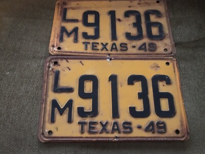 1949 Texas License Plates LM 9136 | eBay
