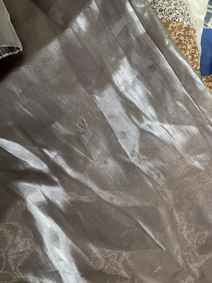 Vintage Formal Dress RM Richards Karen Kwong Silver Pewter Sheen ...