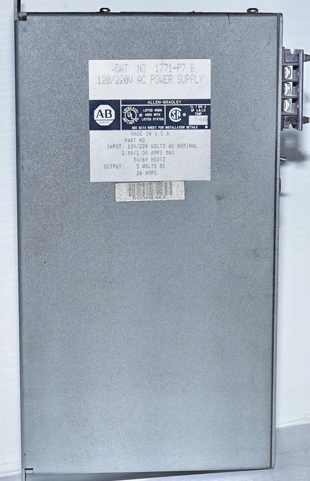 Allen Bradley 1771-P7/B Power Supply 120/240VAC PLC5 | eBay